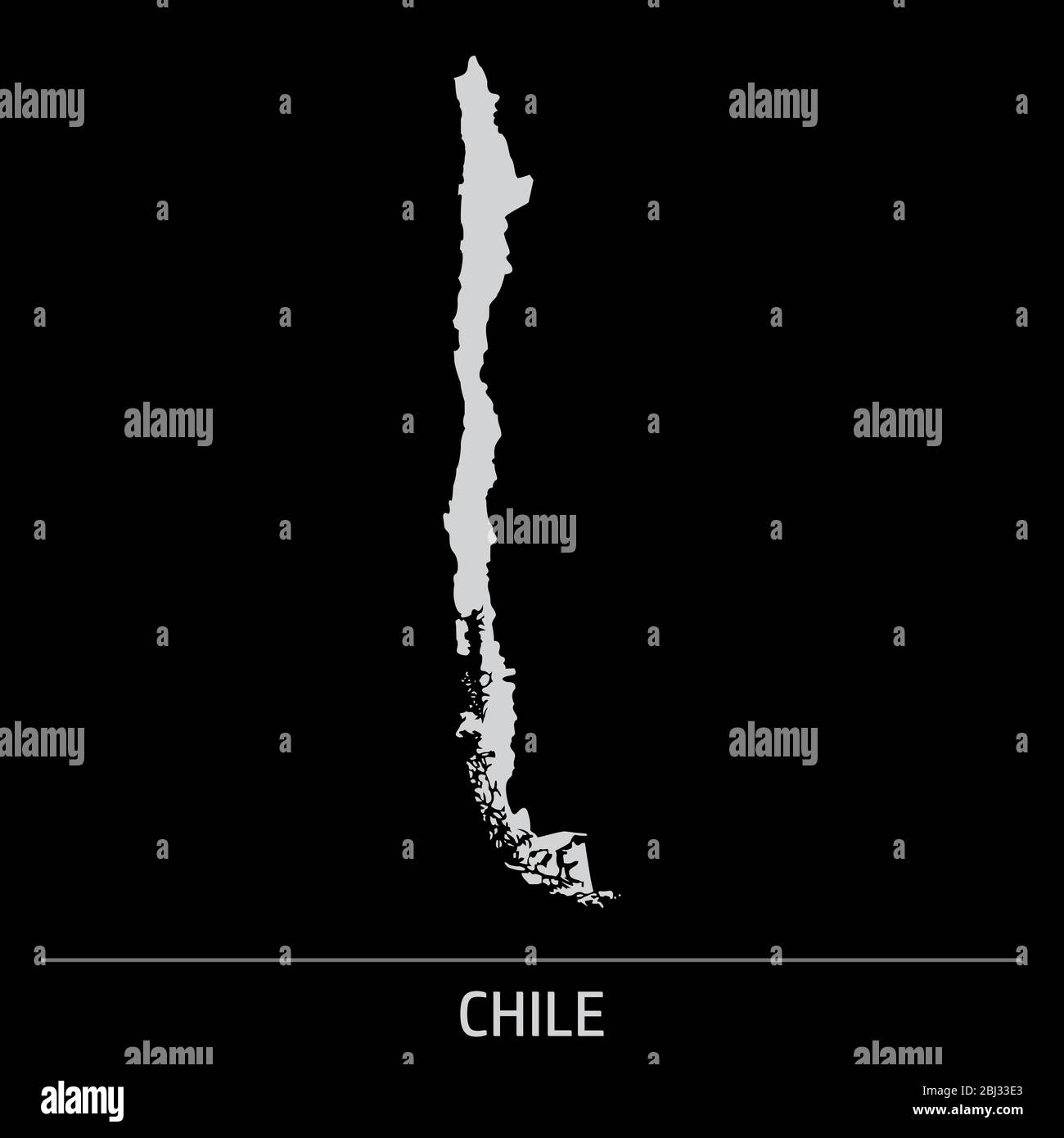 Chile map icon illustration on gray background with label Stock Vector ...
