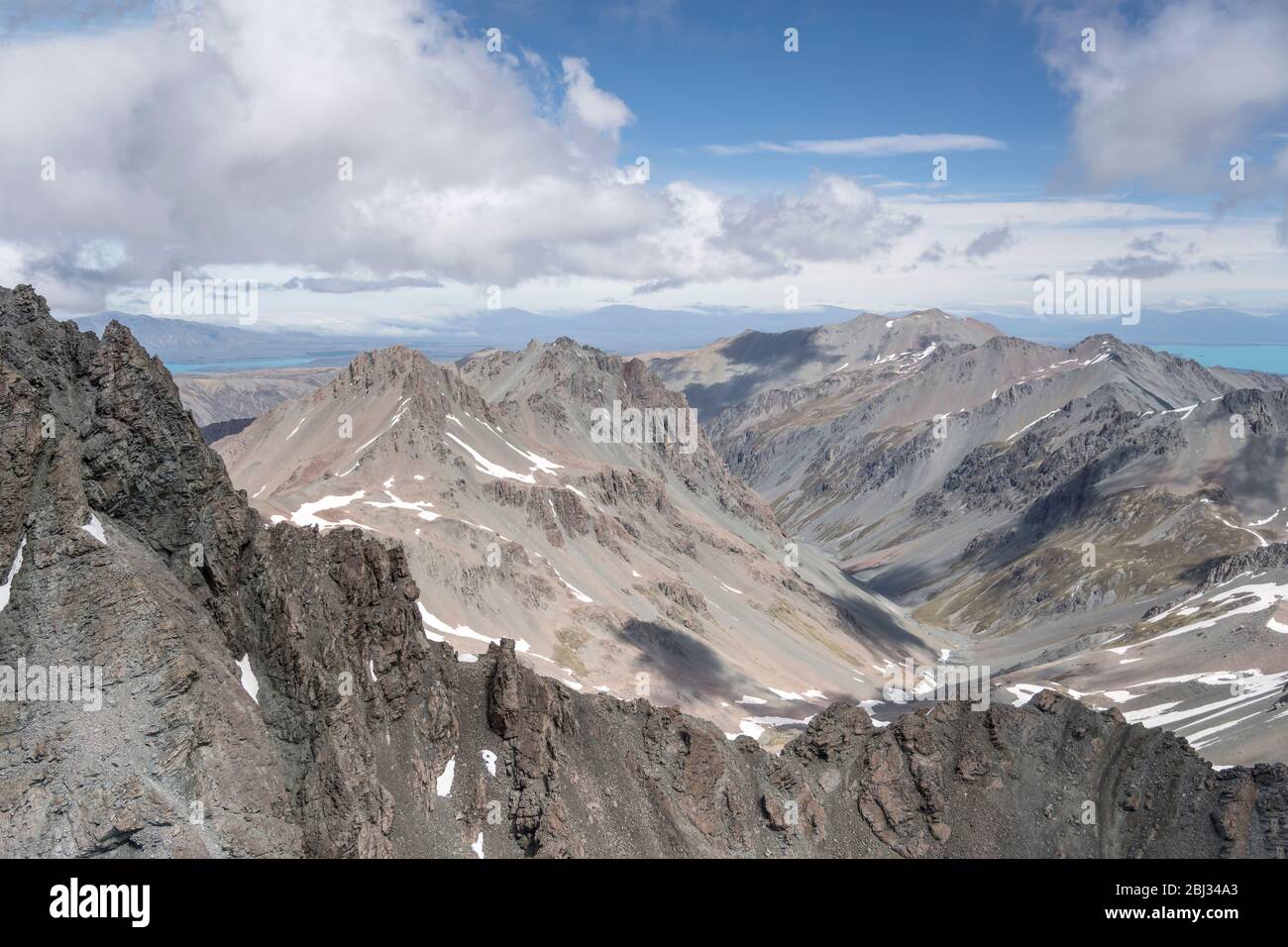 aerial, from a glider, of Fraser stream valley scree slopes at Gamack ...