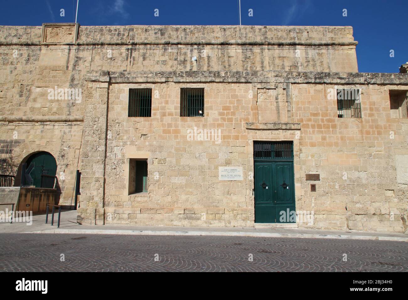 stone building (fort or bastion ?) in valletta in malta Stock Photo - Alamy