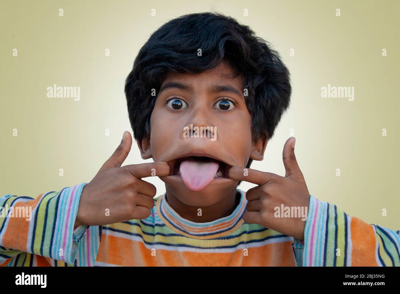 Rural Boy Making Funny Faces Stock Photo - Alamy