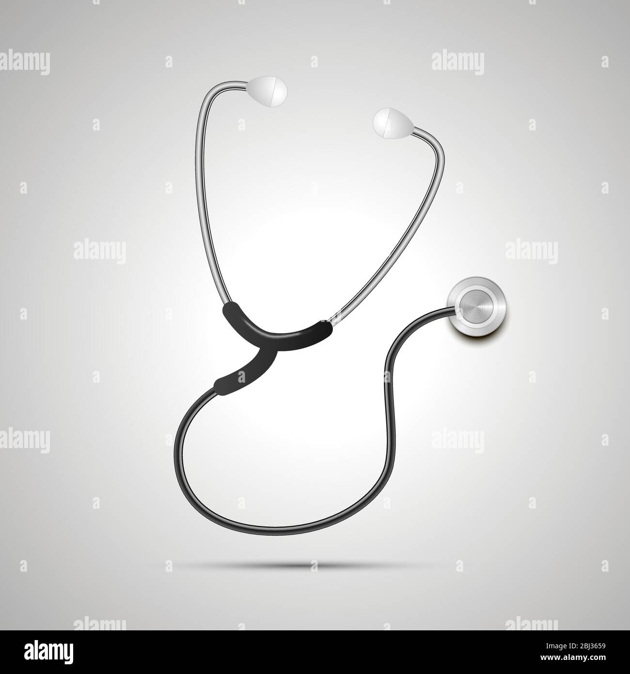 Glossy realistic medical stethoscope with shadow Stock Vector Image ...