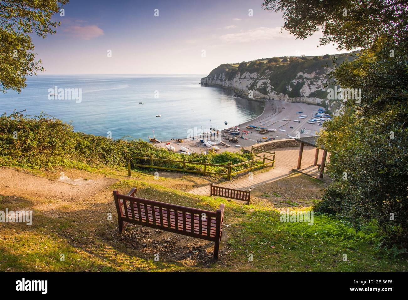View of Beer in Devon Stock Photo - Alamy