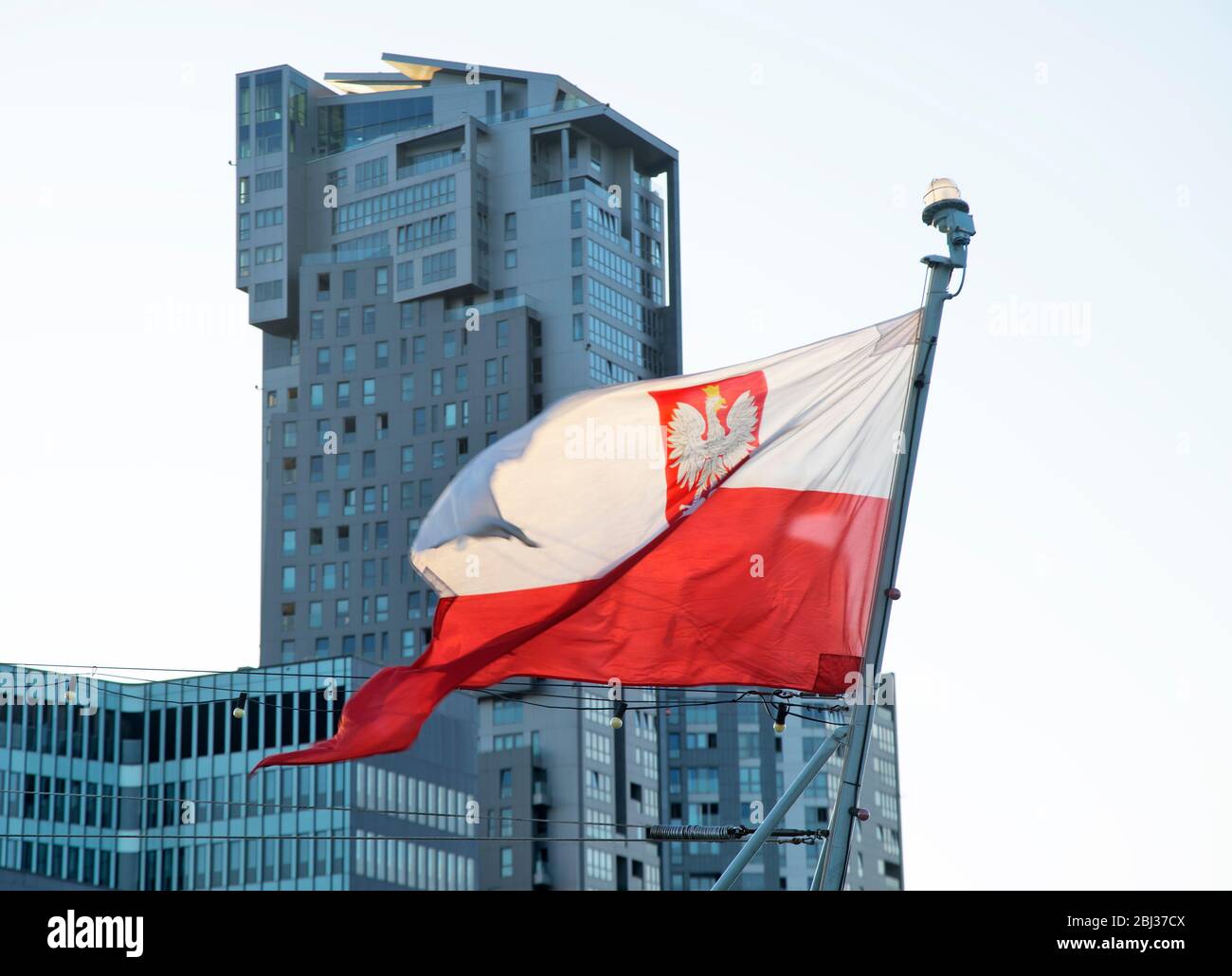 Flag of Poland in Gdynia. Poland Stock Photo - Alamy