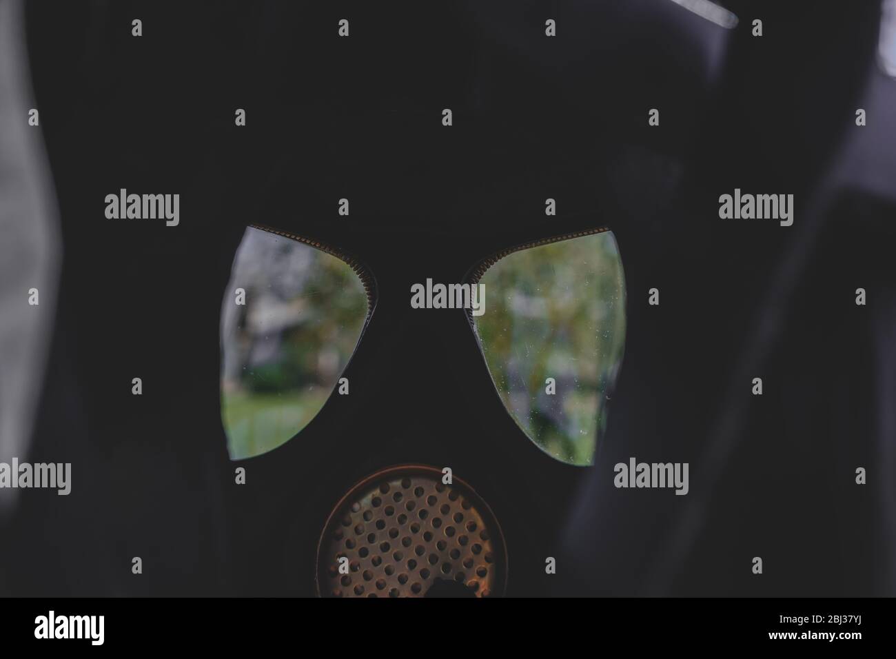 Beautiful gas mask inside view. Pandemic coronavirus covid-19 ...