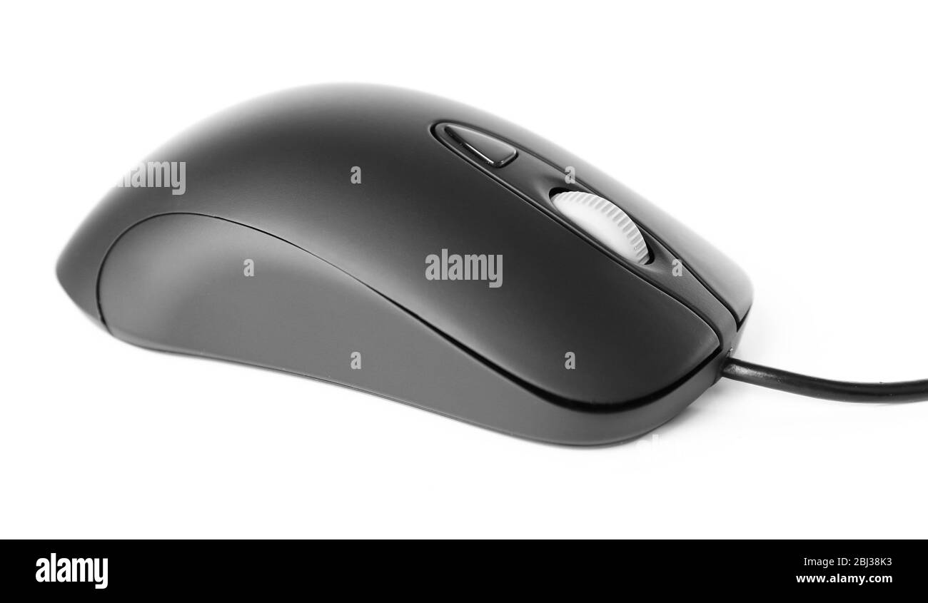 Computer mouse with cord isolated on white background Stock Photo - Alamy