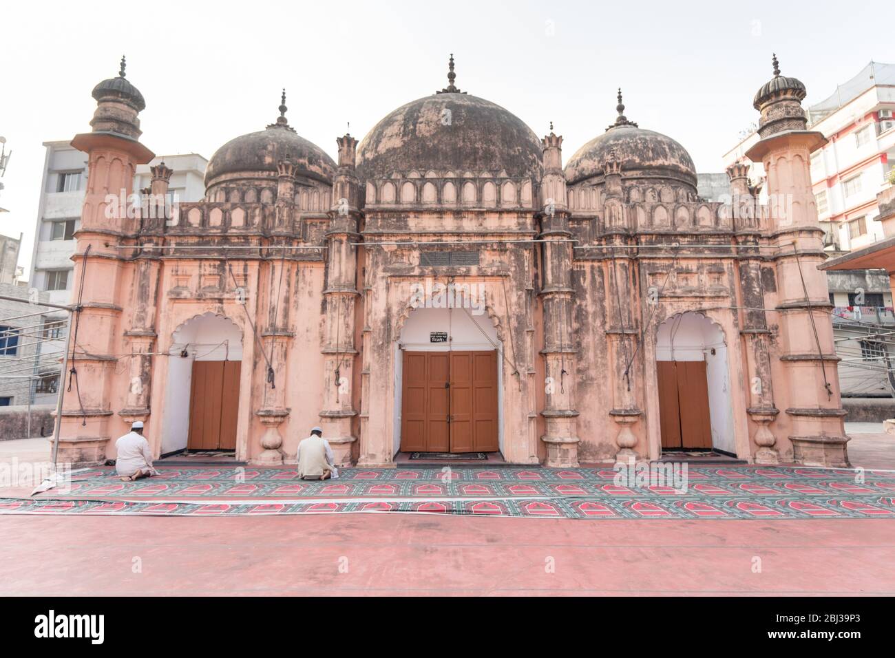 Dhaka / Bangladesh - January 14, 2019: old traditiona mosque of Mughal ...