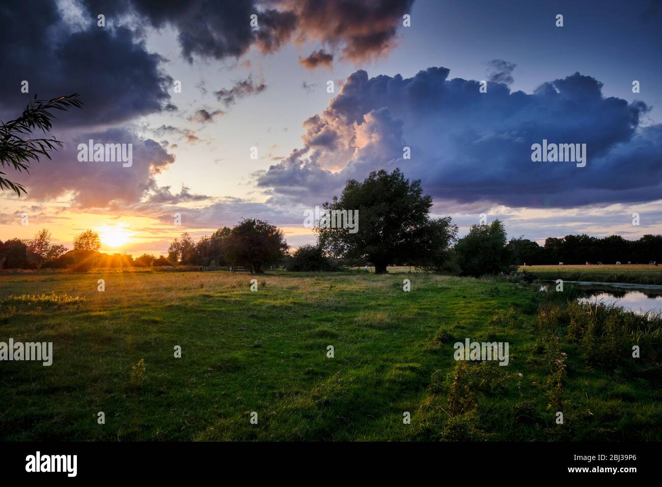 Evening light over Constable country between Flatford and Dedham on the ...