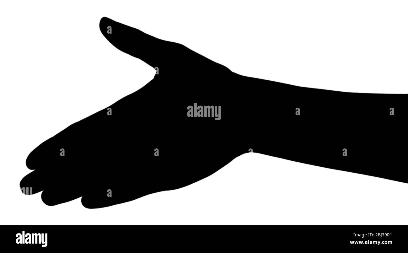 Silhouettes of hand, isolated on white Stock Photo - Alamy