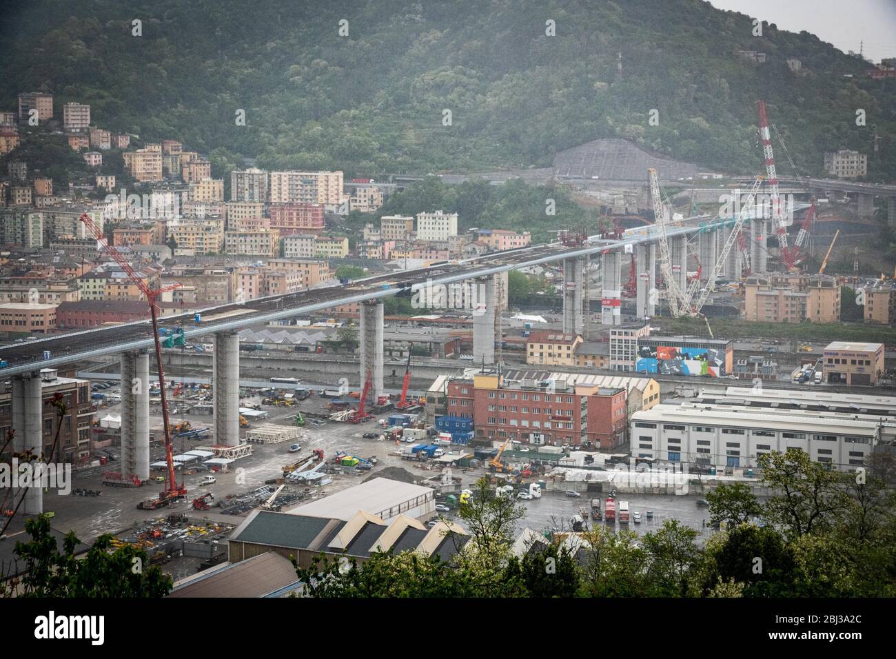 Genoa - Views of the new bridge designed by Renzo Piano in place of the ...