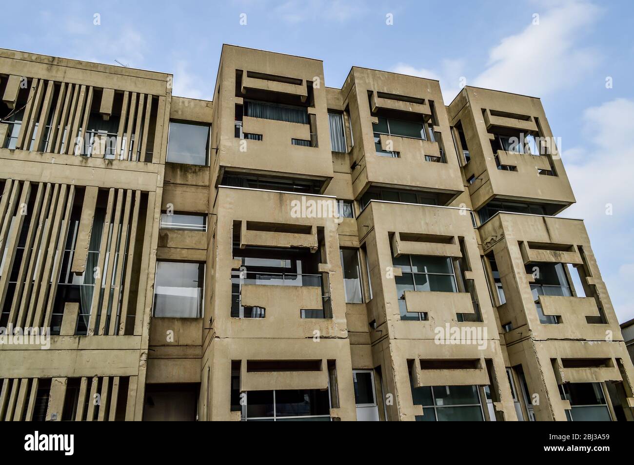 Brutalist Architecture. Details of brutalist concrete building. Part of ...