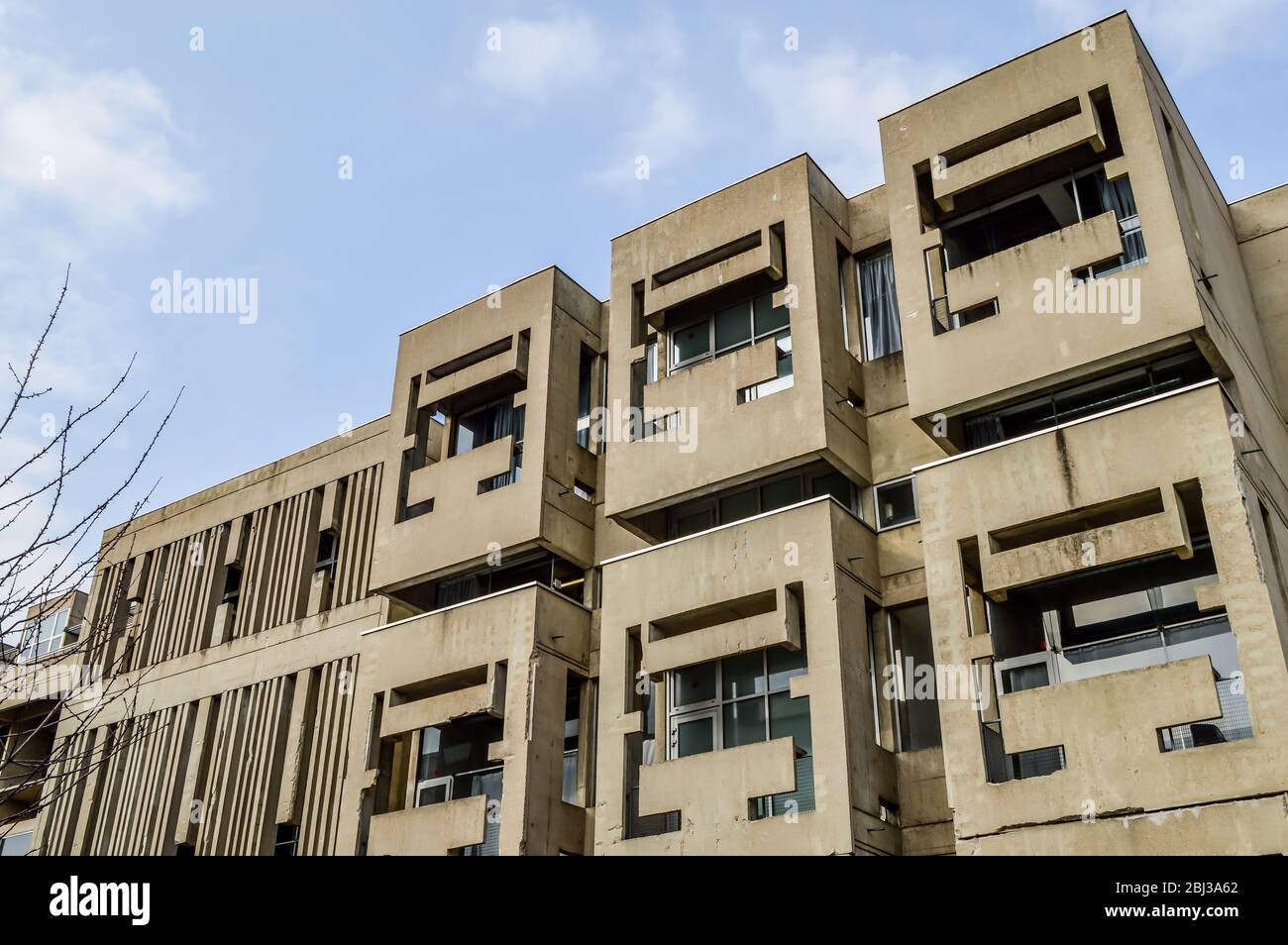 Brutalist Architecture. Details of brutalist concrete building. Part of ...