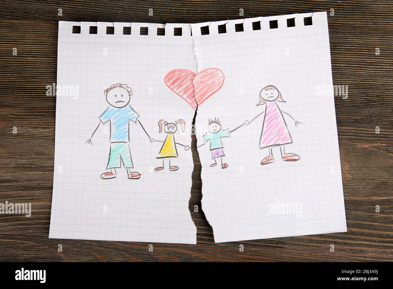 Torn family drawing hi-res stock photography and images - Alamy