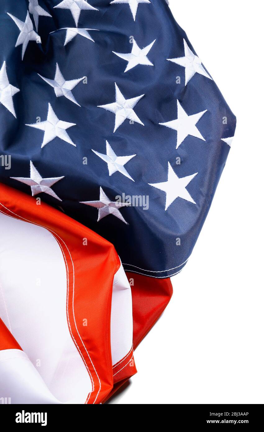 Part of American National Flag isolated on white Stock Photo - Alamy