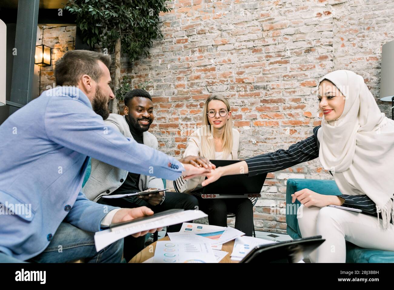 Putting palms together hi-res stock photography and images - Alamy