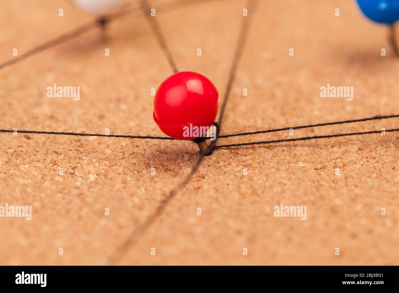 pins connected creating a network. Close up Stock Photo - Alamy