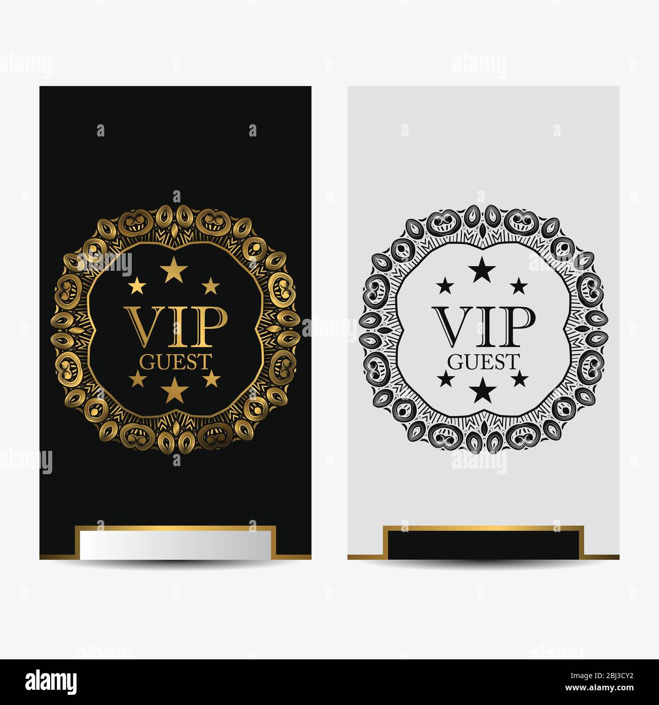 VIP party premium invitation card with luxury gold design. Black and ...