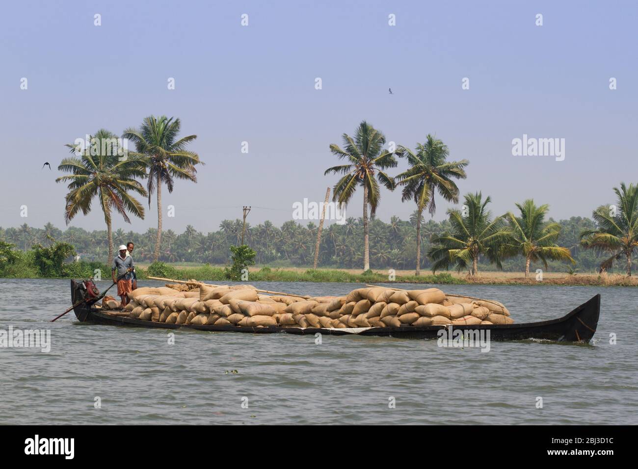 Allepey backwaters boats in Kerala state, India Stock Photo - Alamy