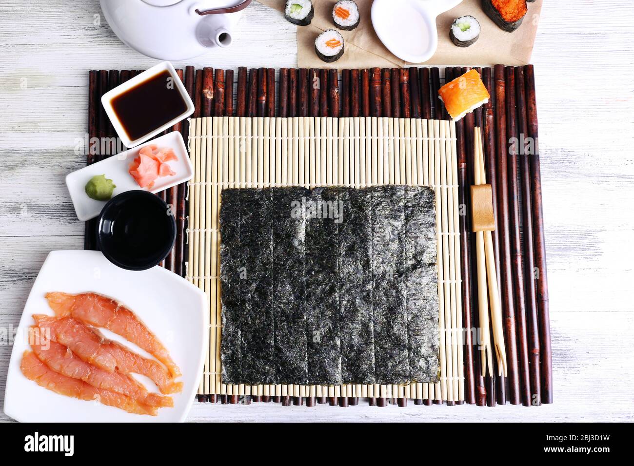 The process of making sushi and rolls Stock Photo - Alamy