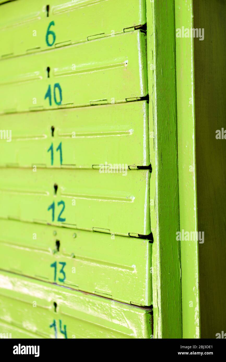 Green letterbox background Stock Photo - Alamy