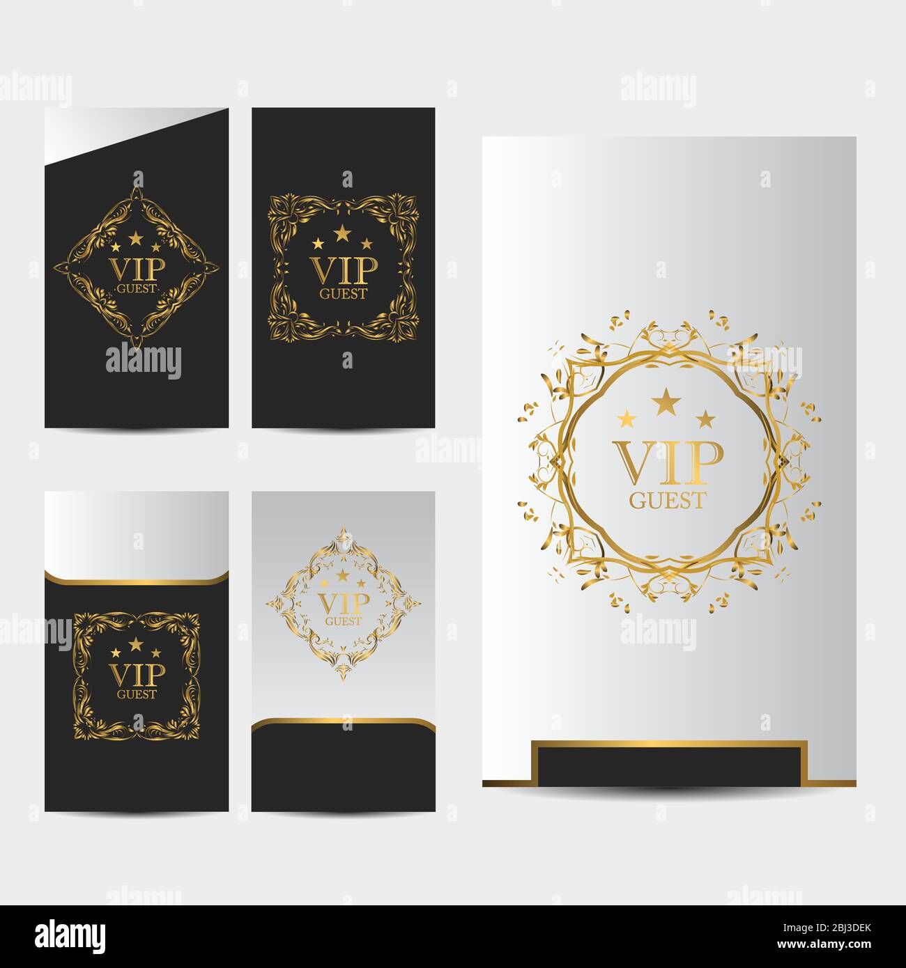 VIP party premium invitation card with luxury gold design. Black and ...