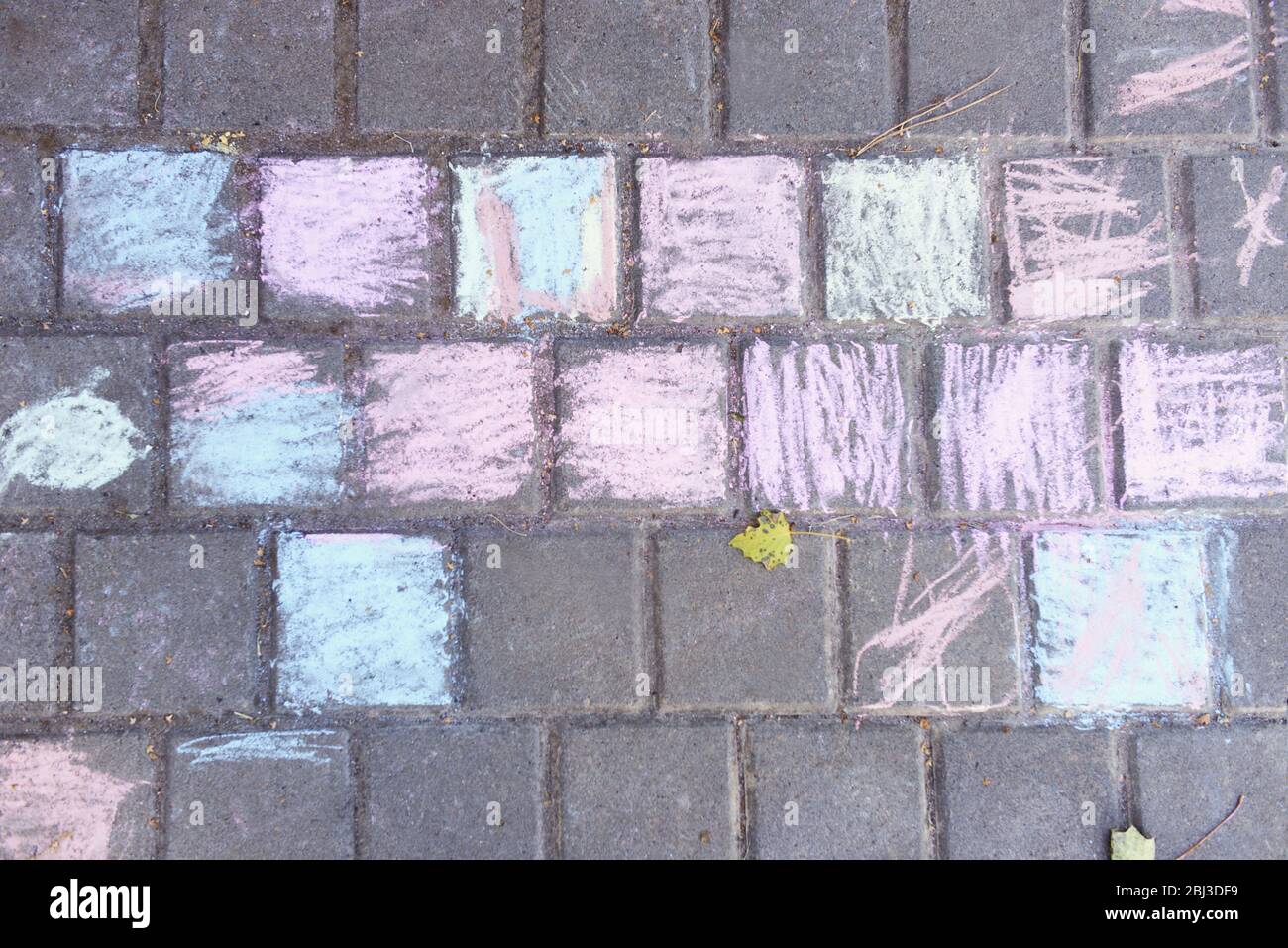 Background of brick wall which is painted with colourful crayons Stock ...