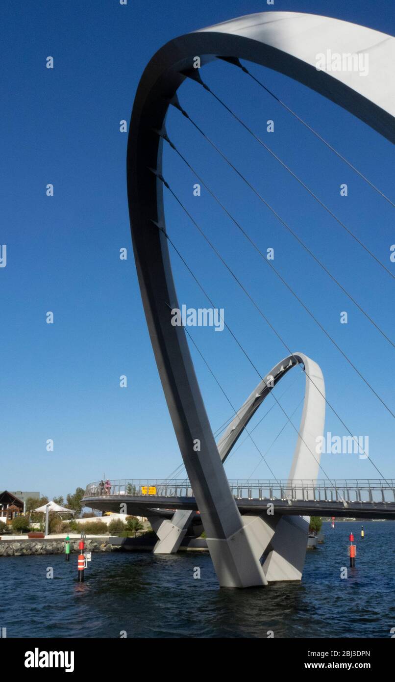 Elizabeth Quay Bridge a pedestrian bridge at Elizabeth Quay Perth ...