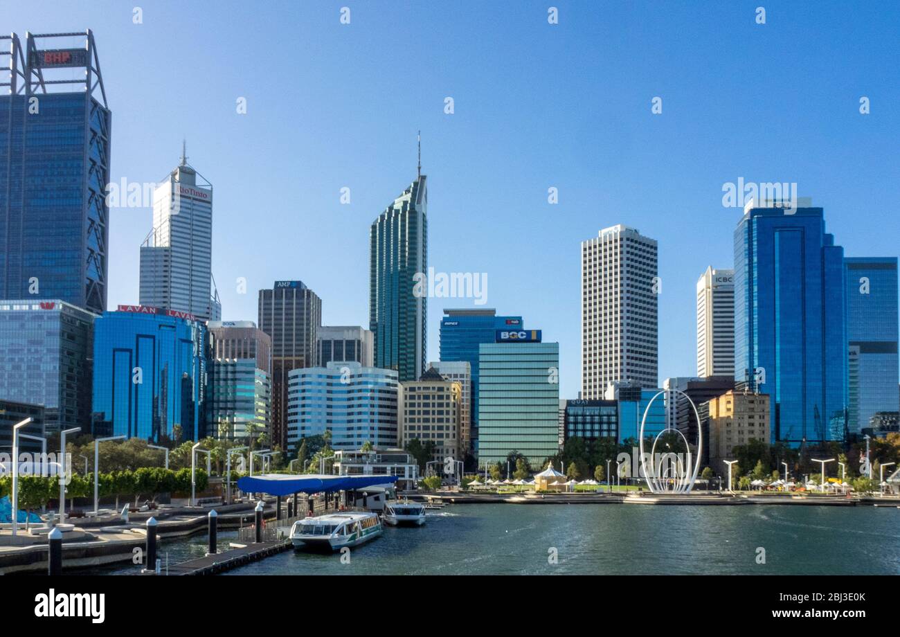 Elizabeth Quay and Perth CBD skyline Western Australia Stock Photo - Alamy