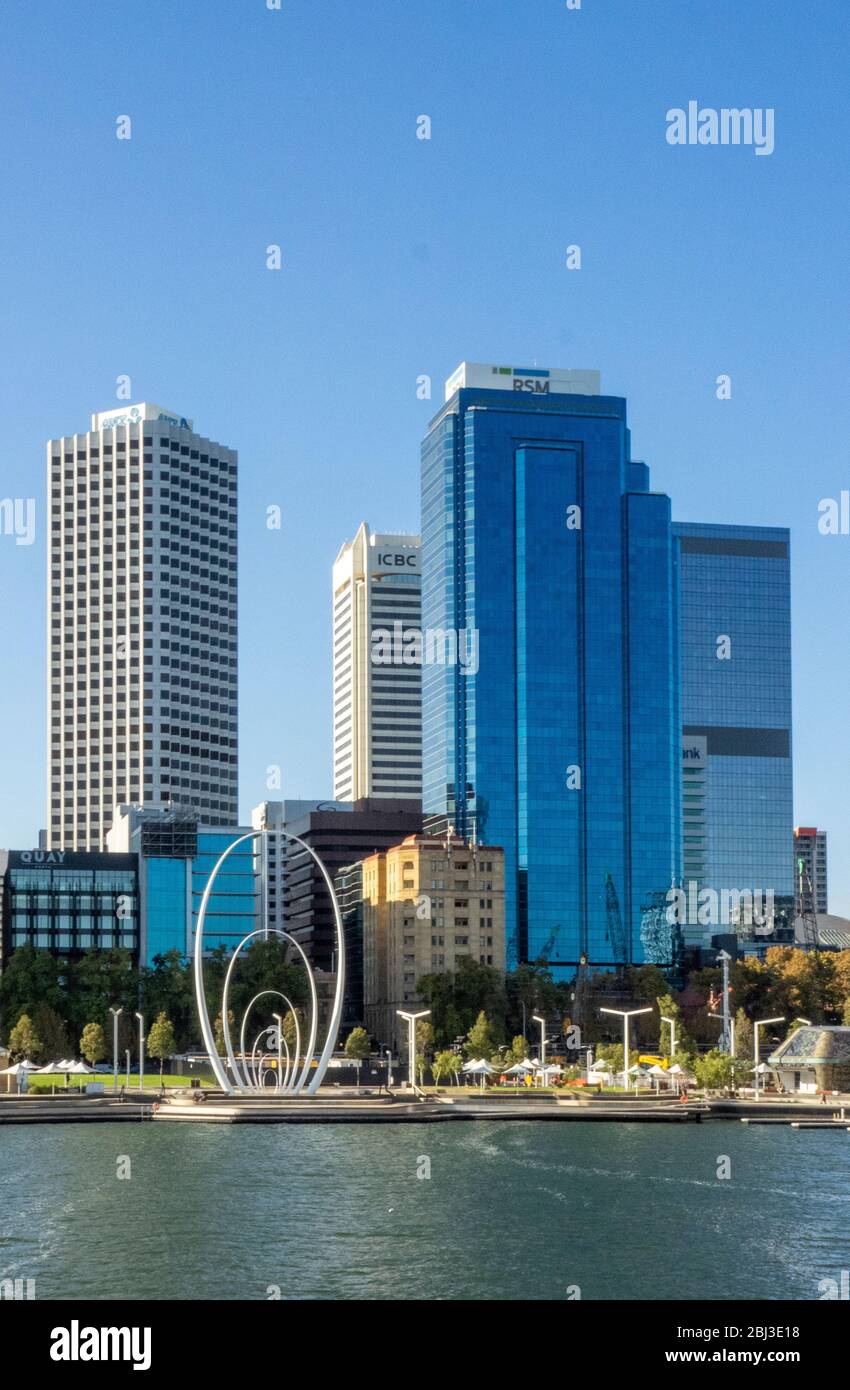 Elizabeth Quay and Perth CBD skyline Western Australia Stock Photo - Alamy