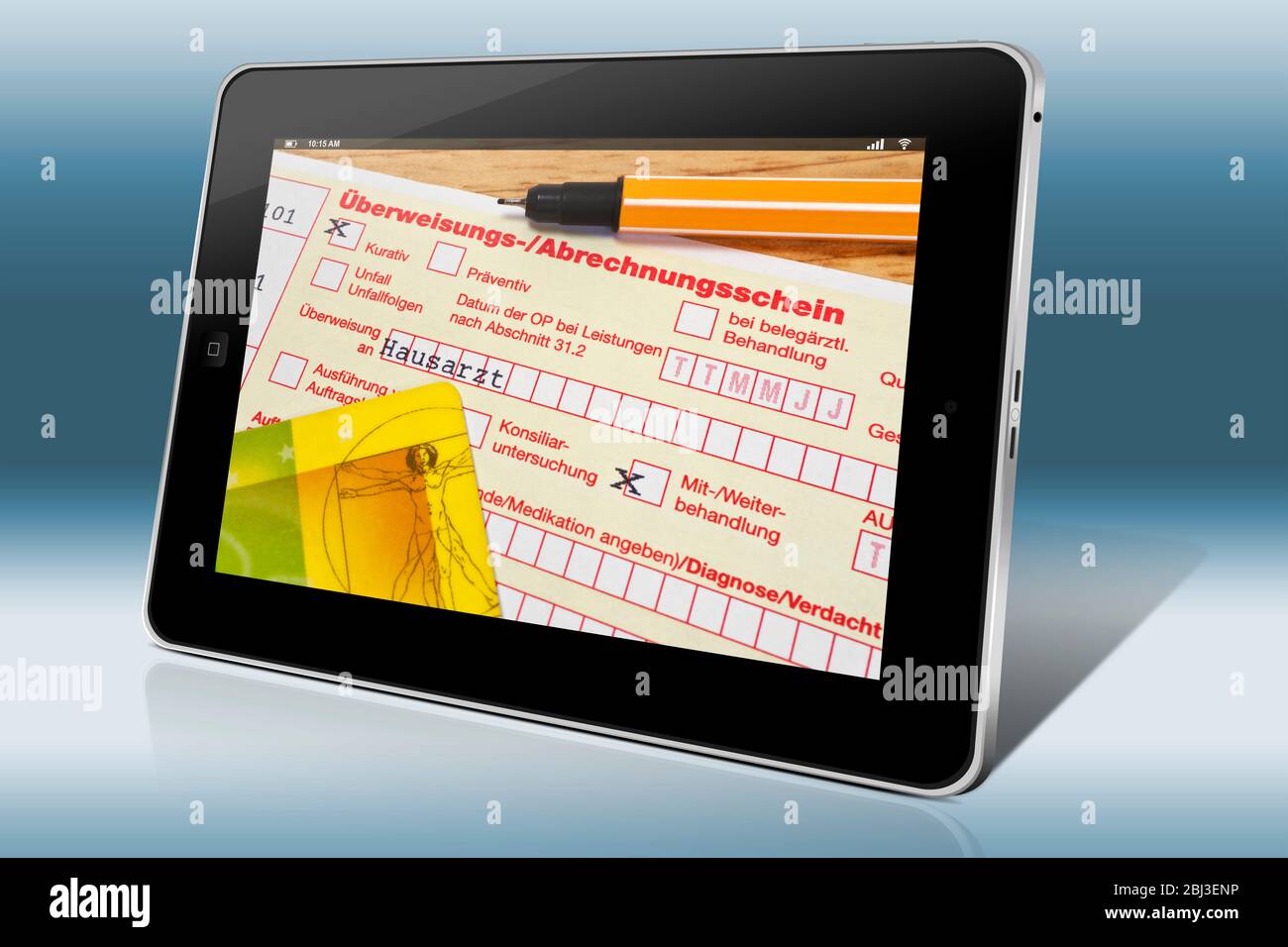 Detail photo of a German letter of referral to general practitioner, a ...