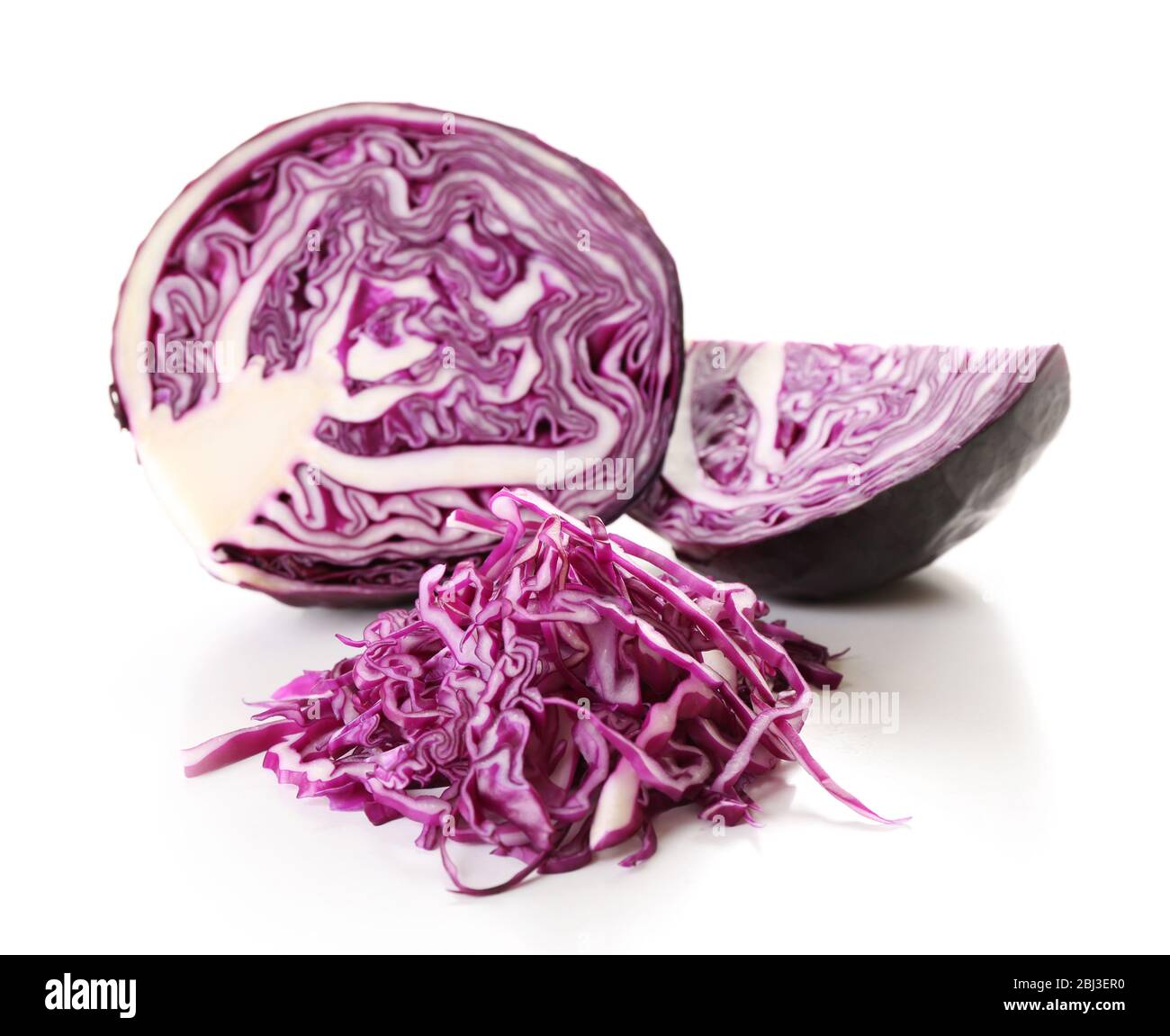 Cut red cabbage isolated on white Stock Photo - Alamy