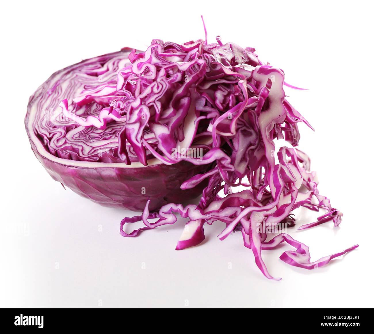 Cut red cabbage isolated on white Stock Photo - Alamy