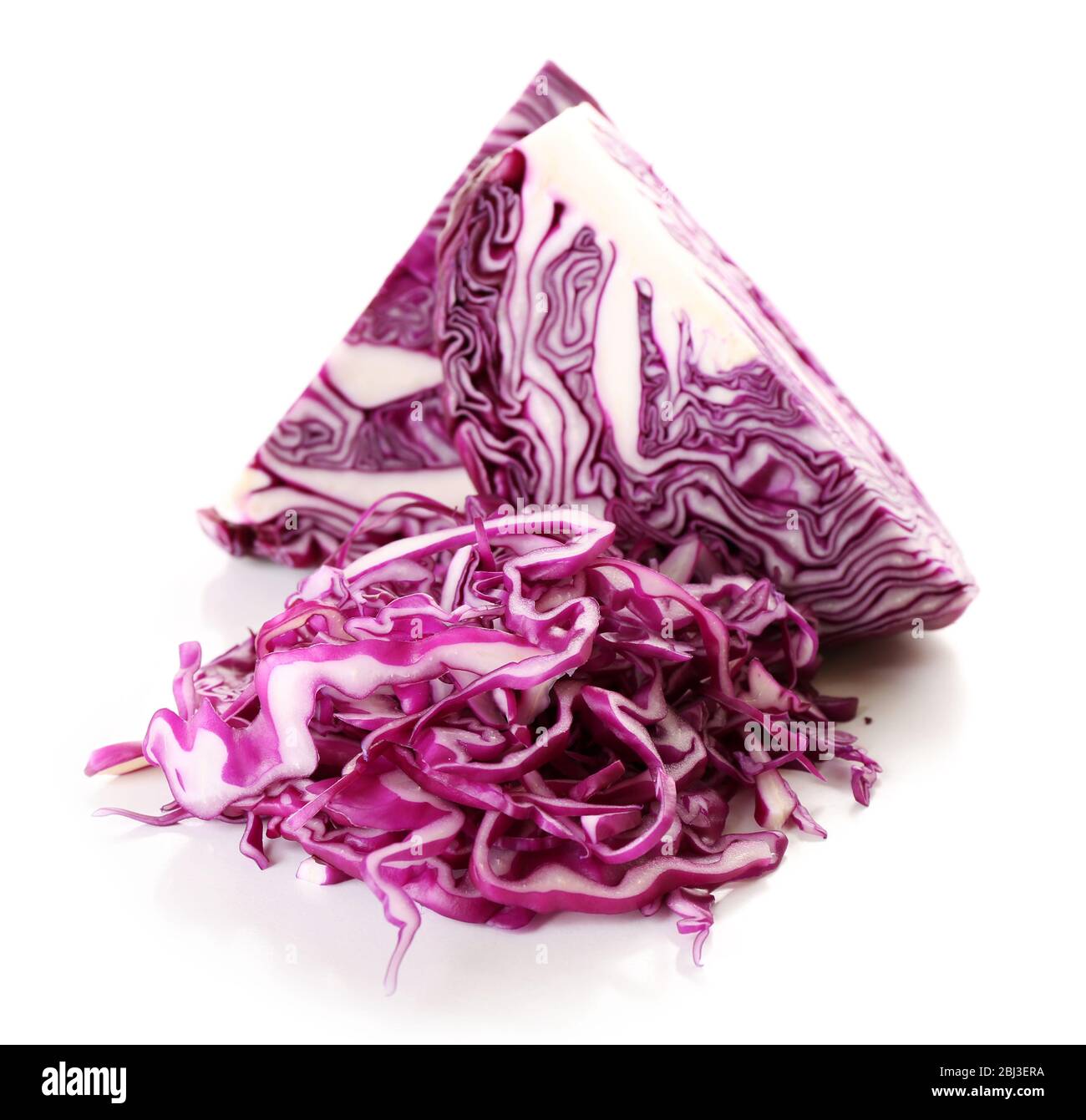 Cut red cabbage isolated on white Stock Photo - Alamy