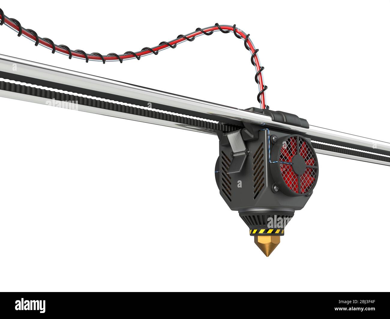3D printer head with cooler on isolated background. suitable for 3d ...