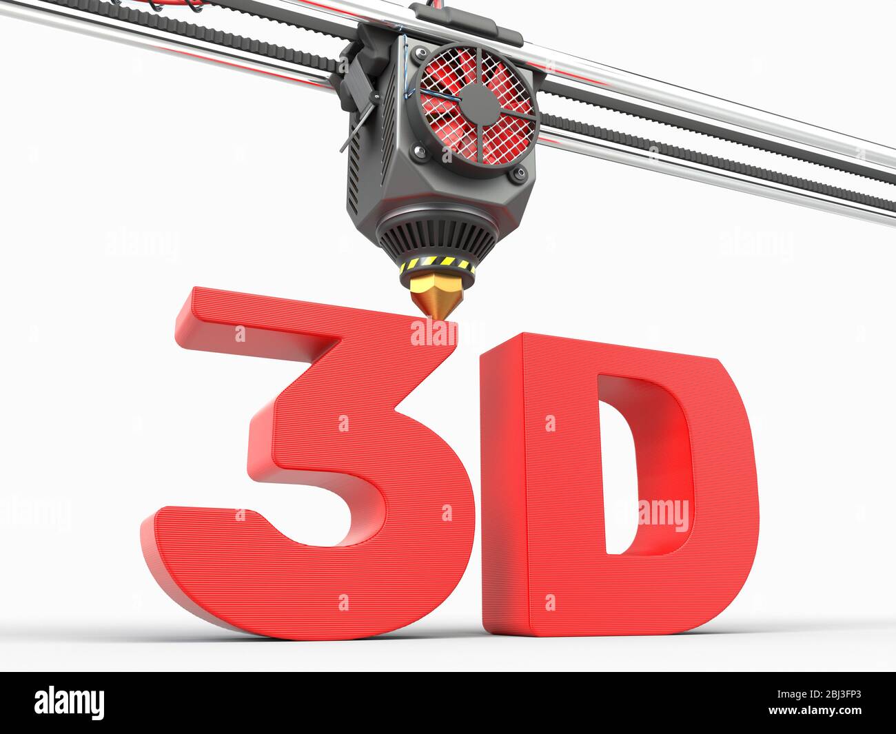 printing of word of 3D under 3D printer head. suitable for 3d printing ...