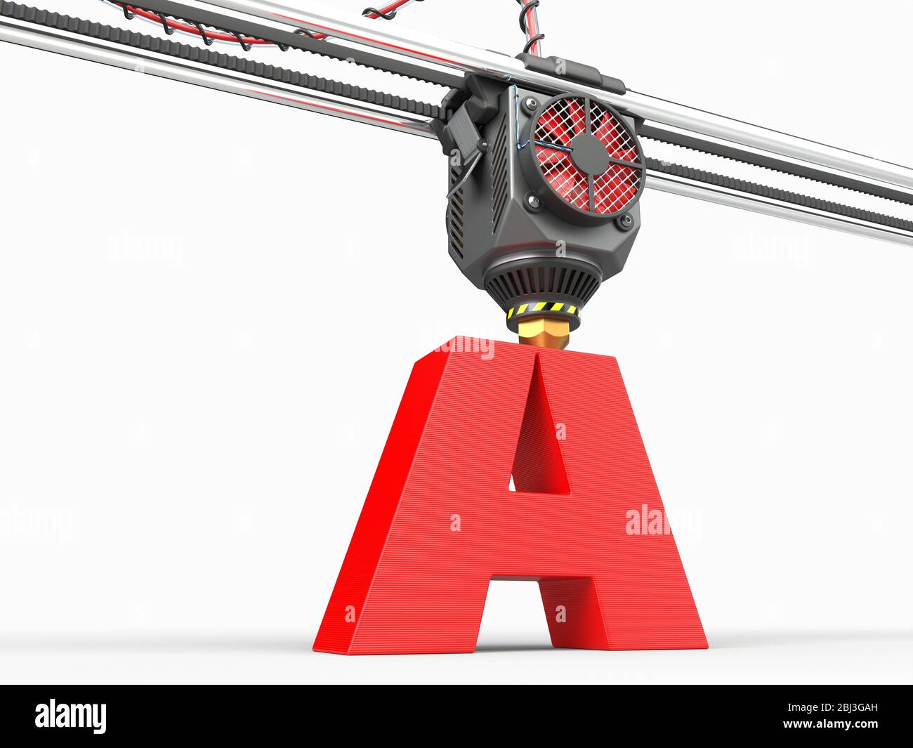 printing of letter A under 3D printer head. suitable for 3d printing ...