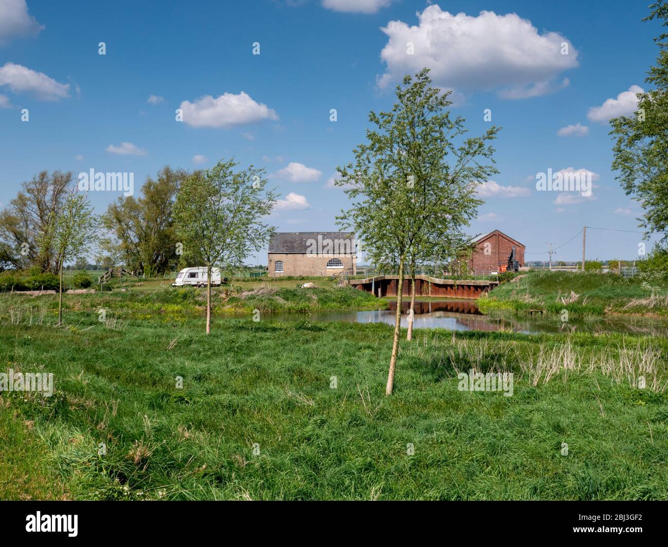A pumping station on the Old West River near Willingham Cambridgeshire ...
