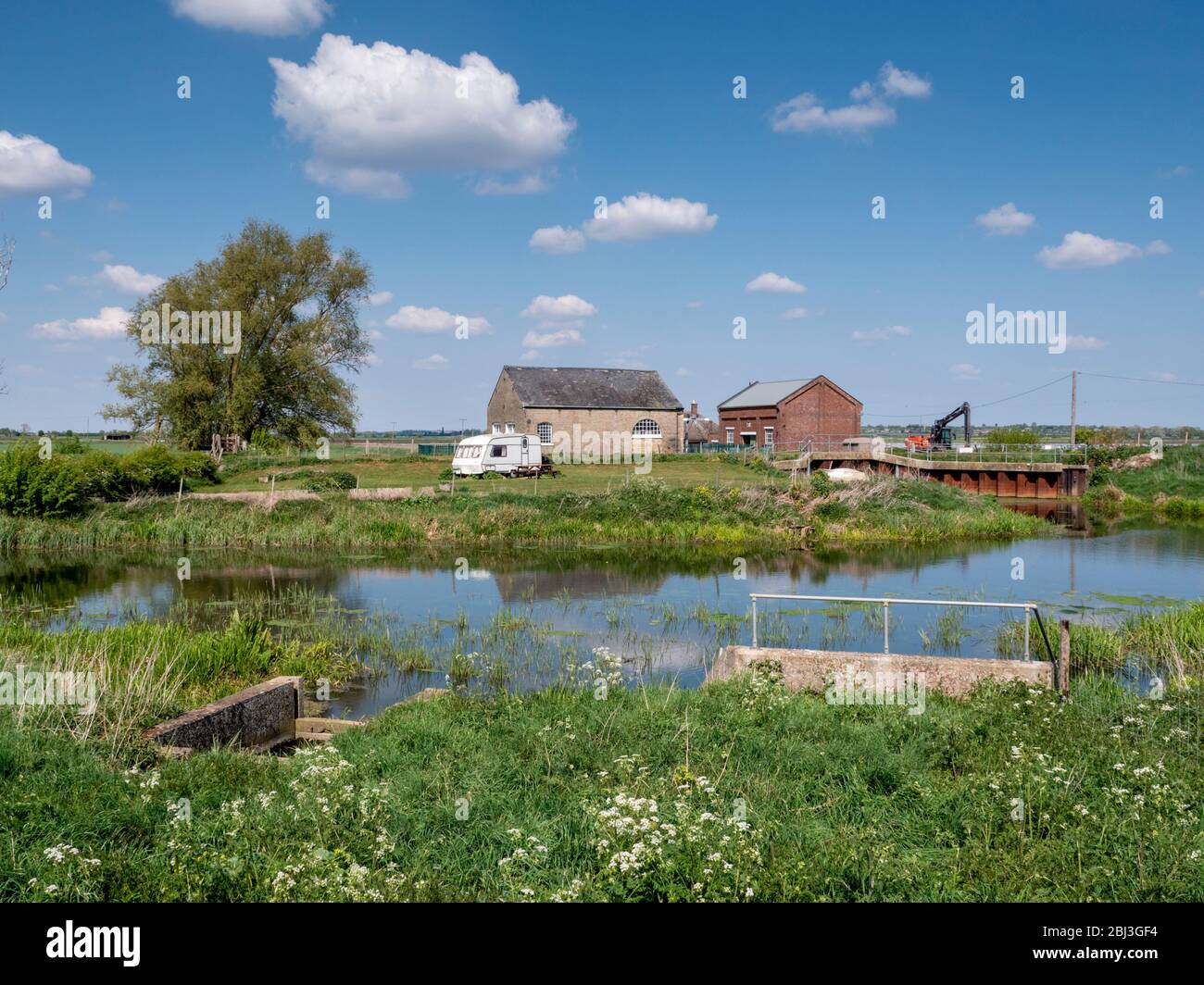 A pumping station on the Old West River near Willingham Cambridgeshire ...