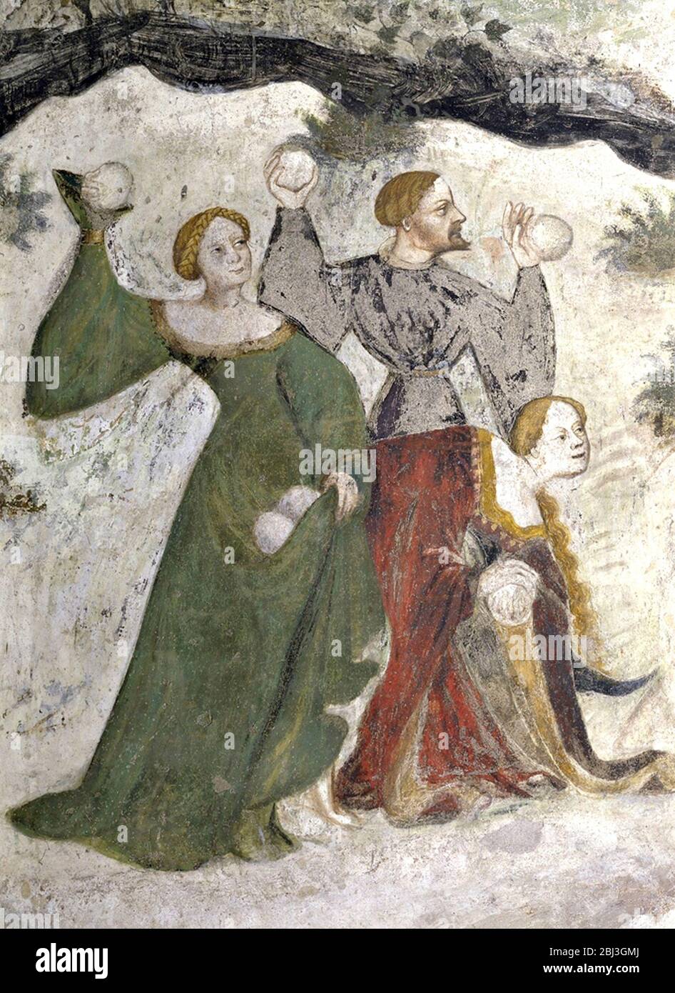 Vintage Medieval historical lifestyle artwork depicting everyday life ...