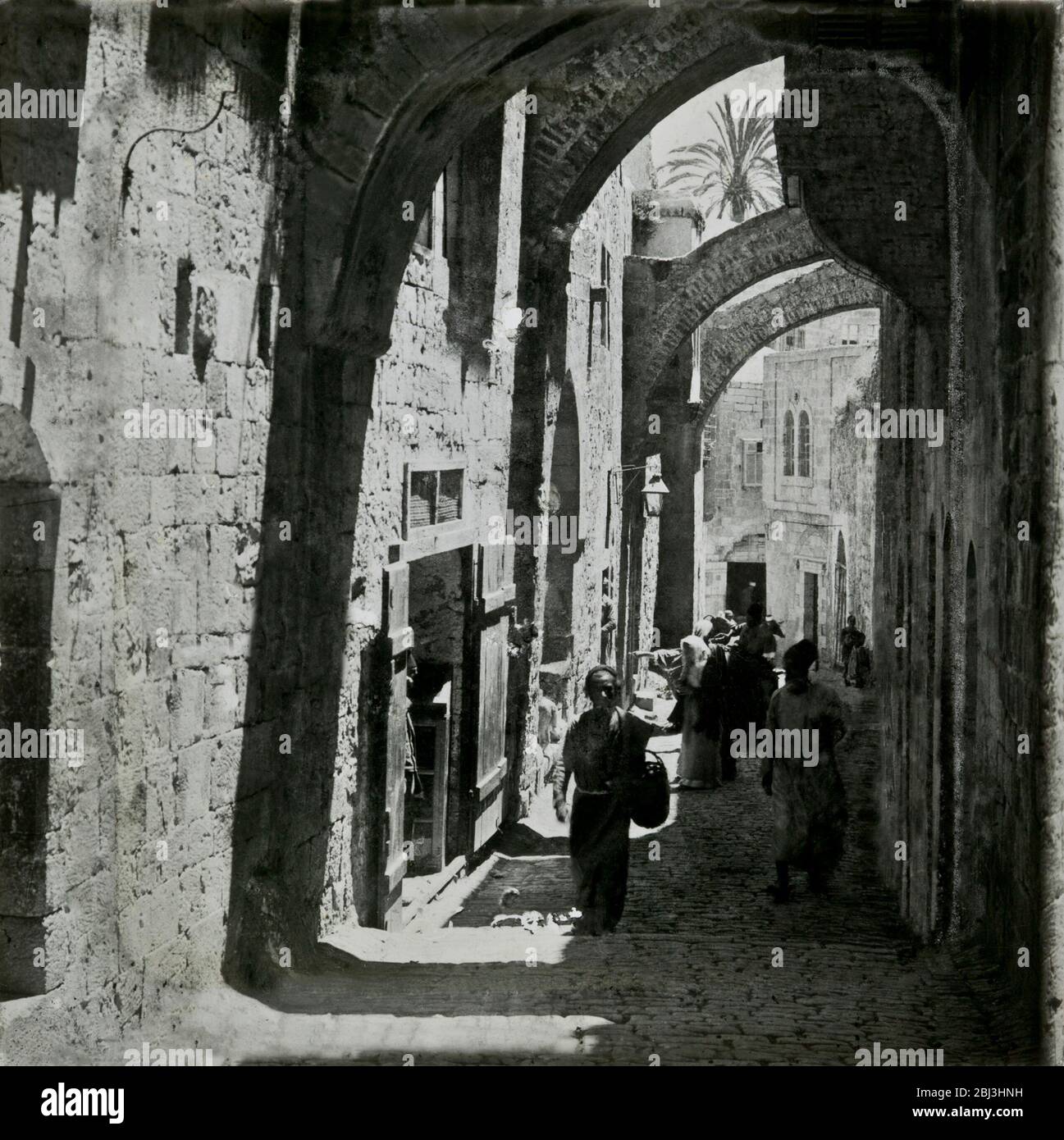 Palestinian, Middle Eastern towns and cities circa 1900 of medieval ...