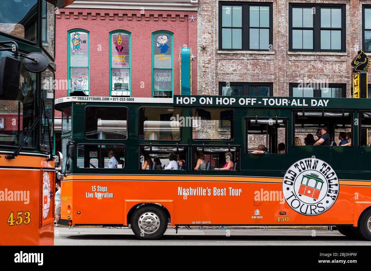Old Town Trolly tours of downtown Nashville in Tennessee Stock Photo ...