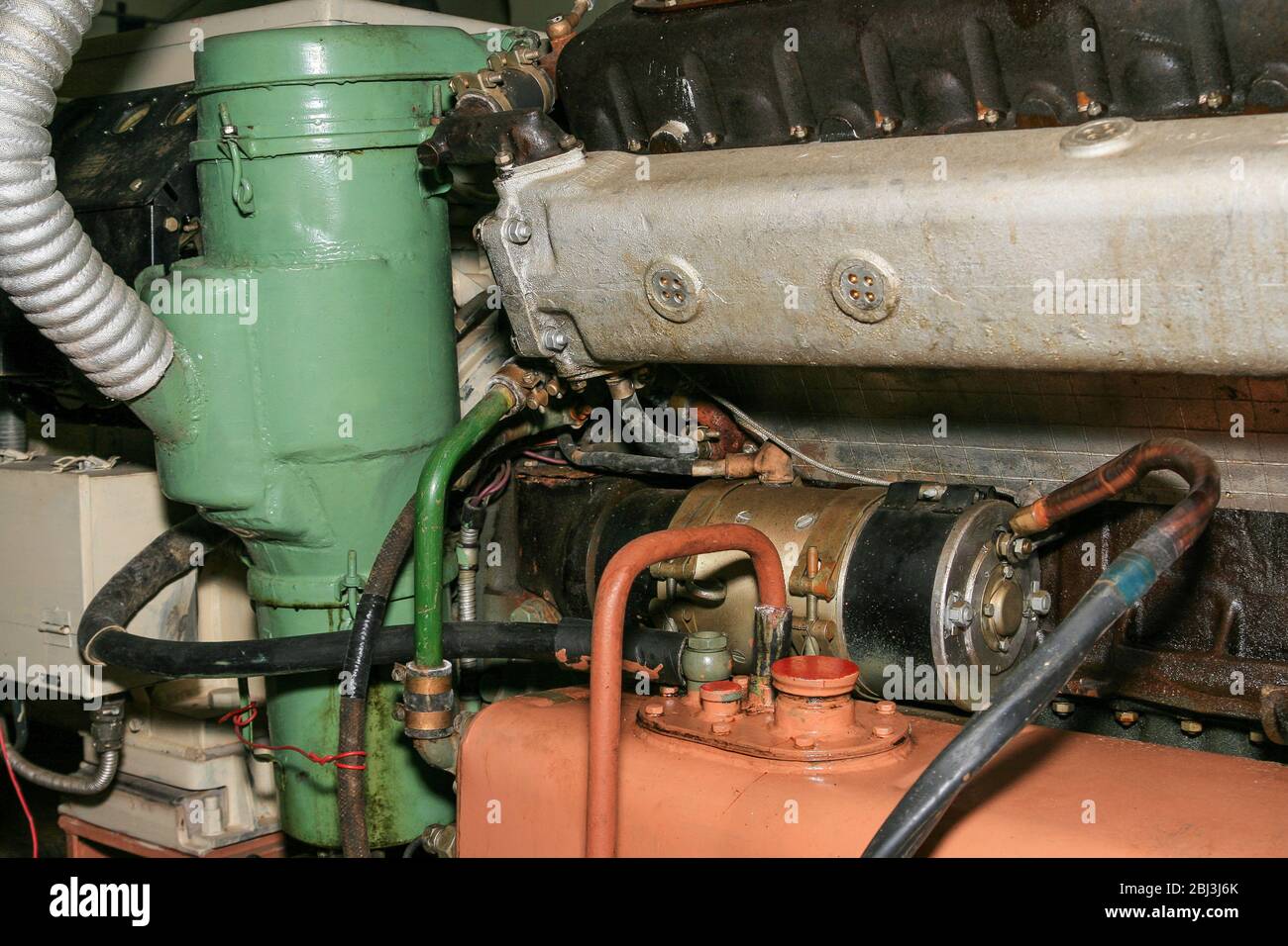 Old soviet tank engine Stock Photo - Alamy