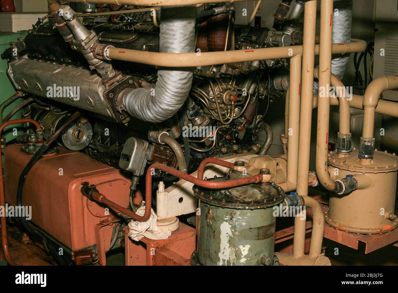 Old soviet tank engine Stock Photo - Alamy