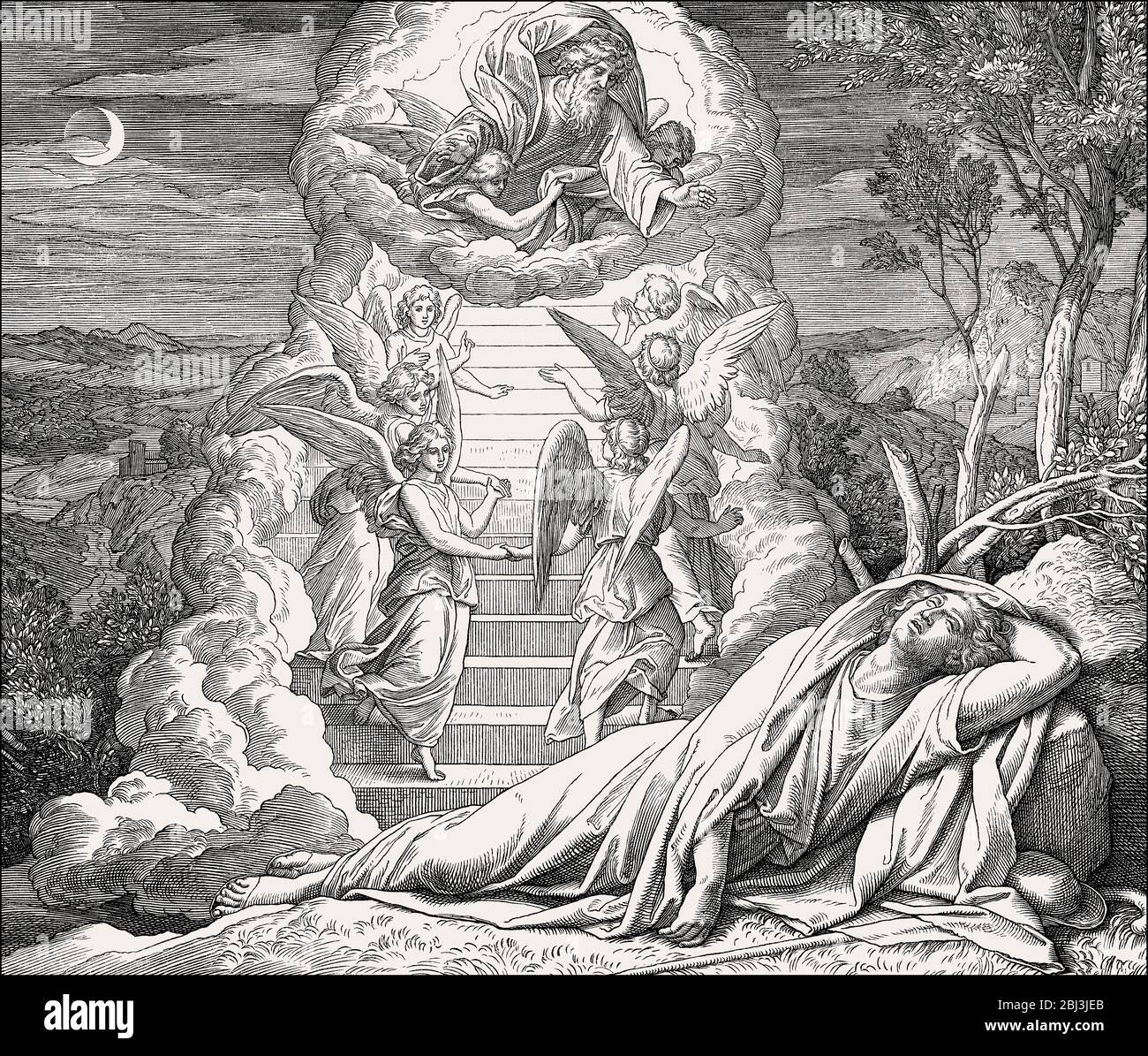 Jacob's Dream, Old Testament, by Julius Schnorr von Carolsfeld, 1860 ...