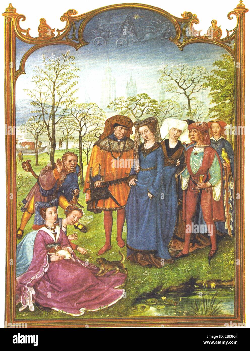 Vintage Medieval historical lifestyle artwork depicting everyday life ...