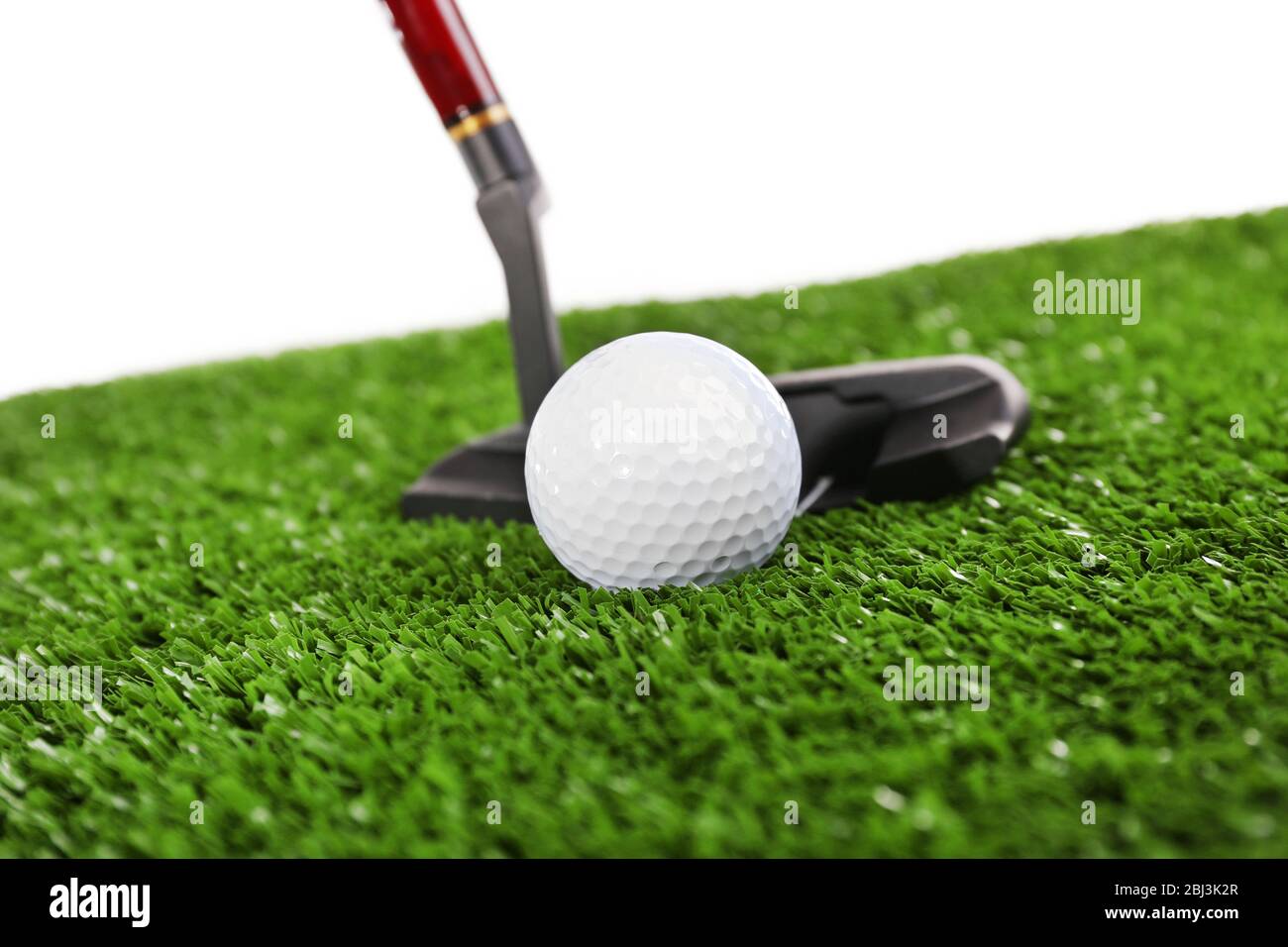Golf set on grass isolated on white Stock Photo - Alamy