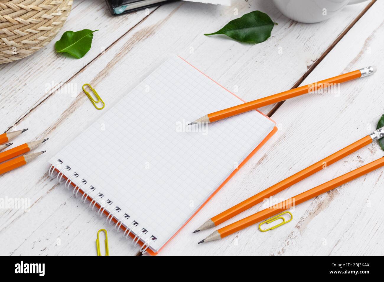 Office work place. Macro photo. Close up Stock Photo - Alamy