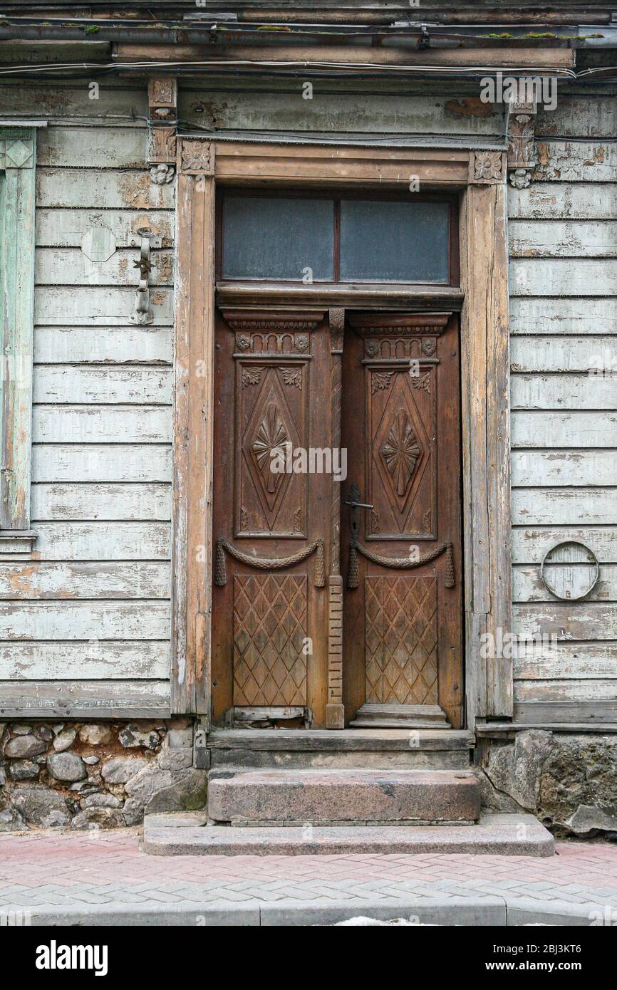 Very old rustic timber doors Stock Photo - Alamy