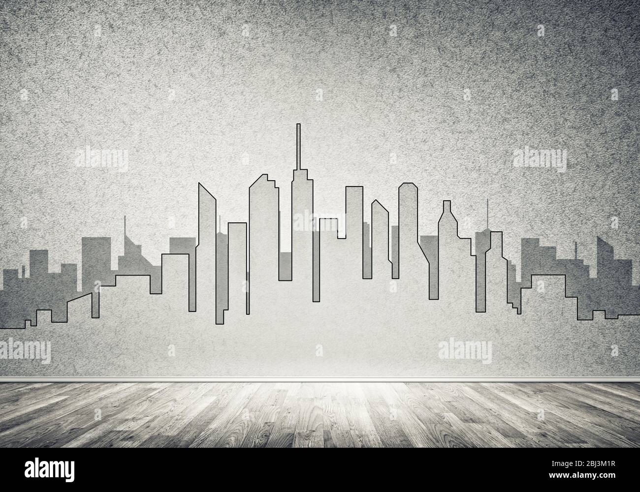 City design on wall Stock Photo - Alamy