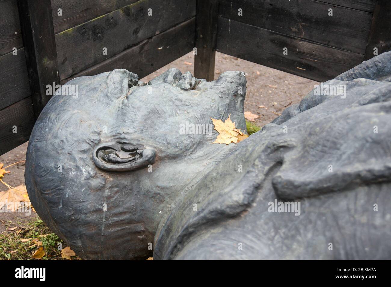 Old statue of Lenin on the ground Stock Photo - Alamy