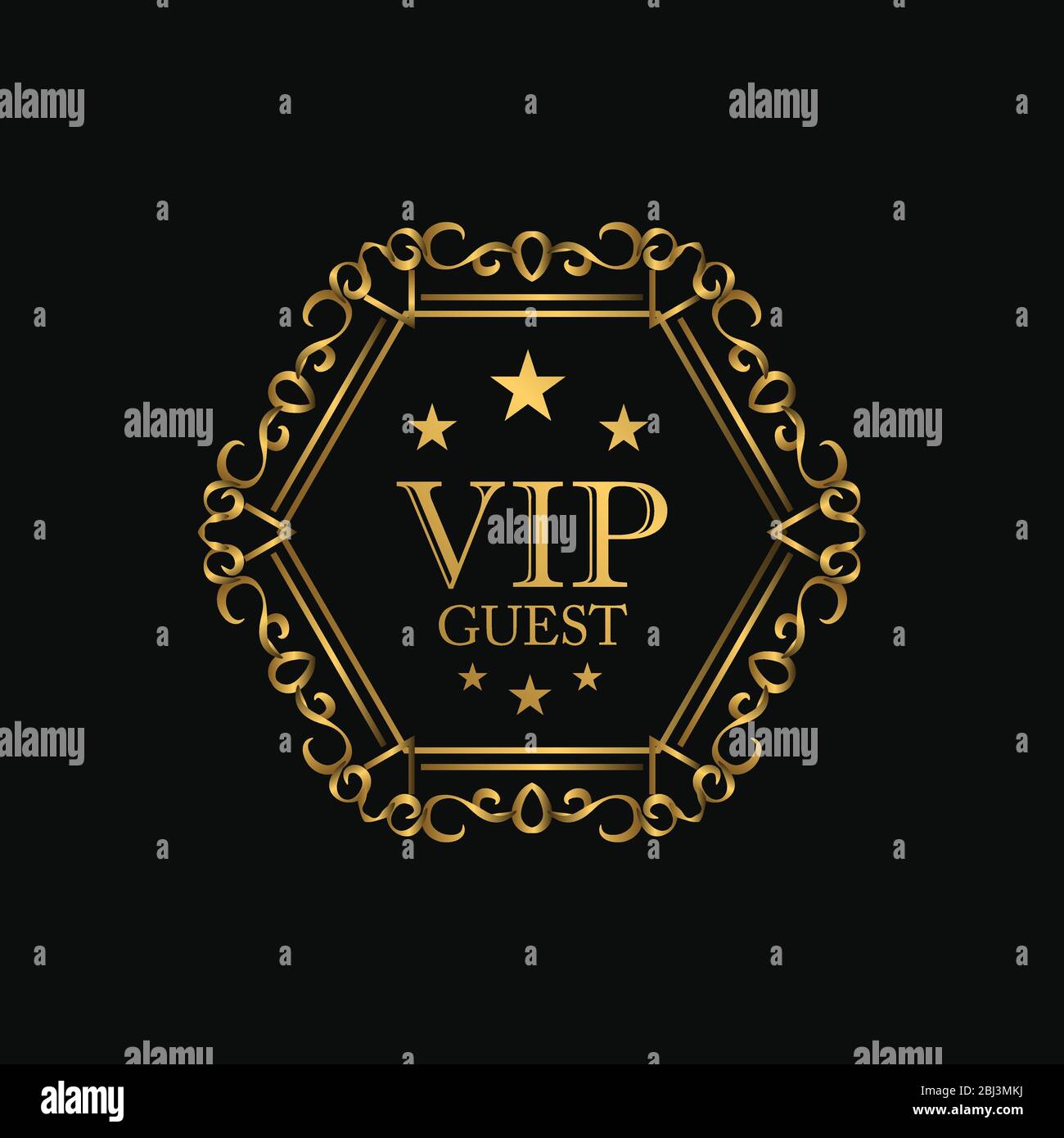 VIP party premium invitation card with luxury gold design. Black and ...